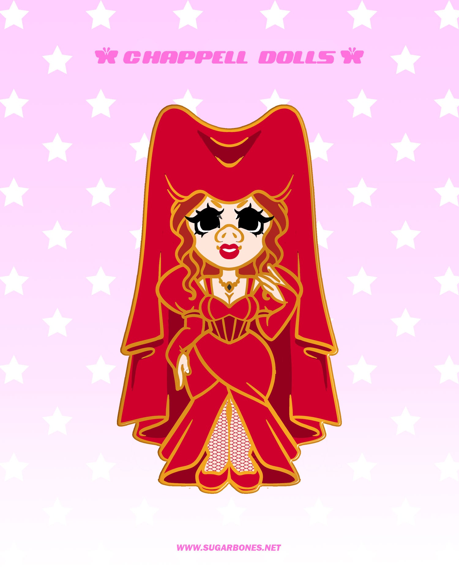 Good Luck Babe Chappell Dolls Enamel Pin Sugarbones